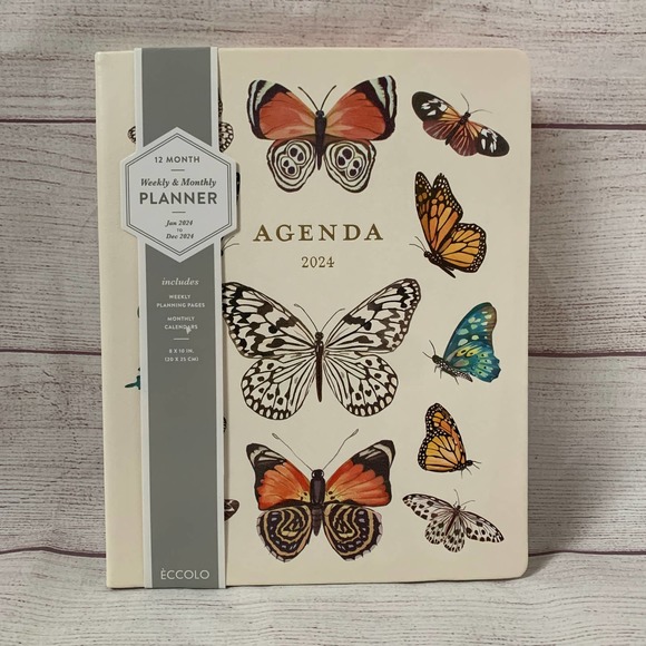 Eccolo | Office | Eccolo Butterfly Agenda Planner 224 Bound 2 Month ...